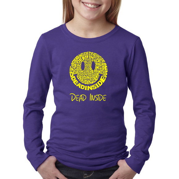 LA Pop Art | Shirts & Tops | Girls Word Art Long Sleeve Dead Inside ...